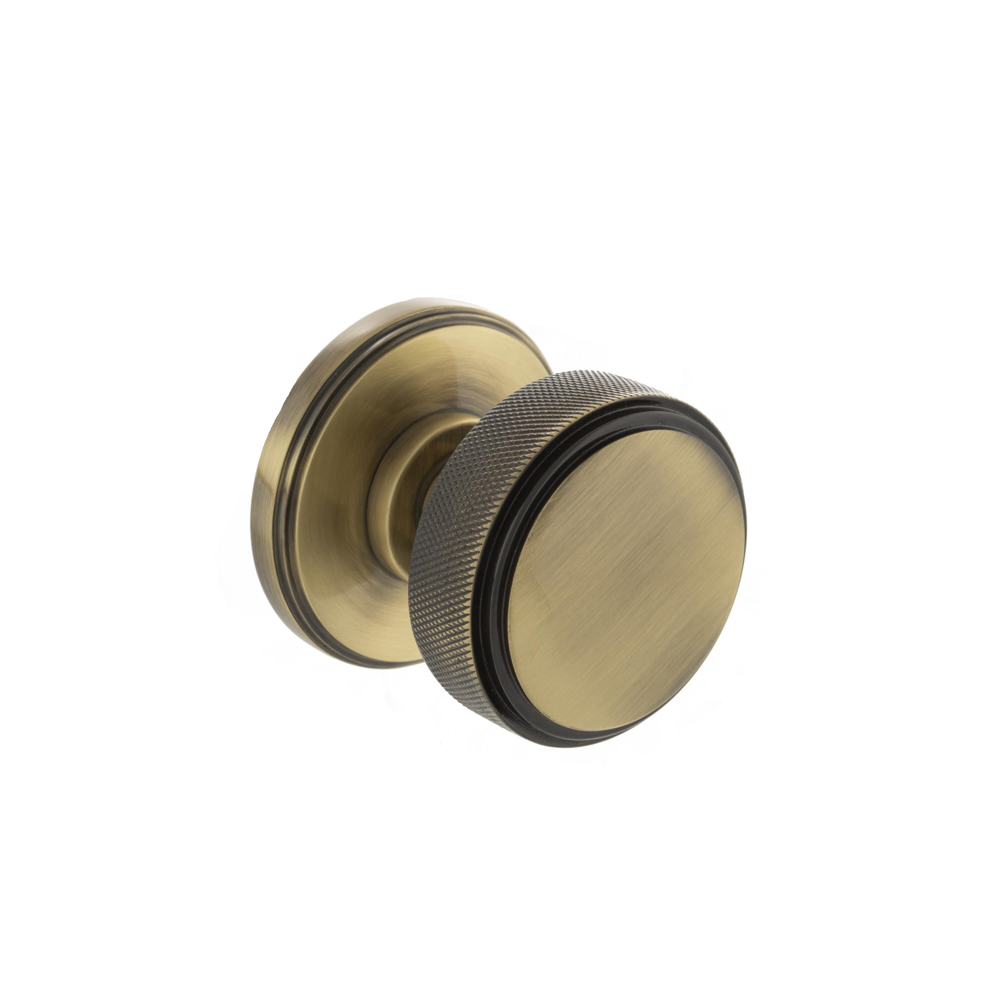Millhouse Brass Harrison Brass Knurled Mortice Knob On Concealed Fix Rose
