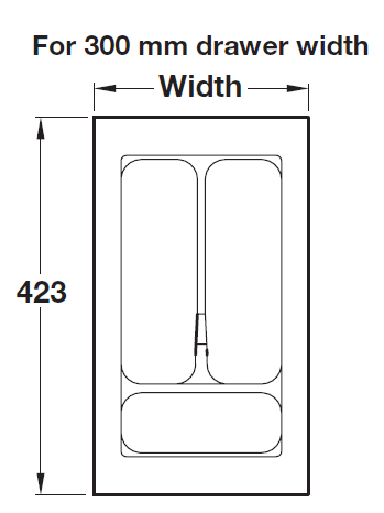 Plastic Cutlery Insert, Depth 423 Mm, To Suit Matrix Box S Slim Drawer ...