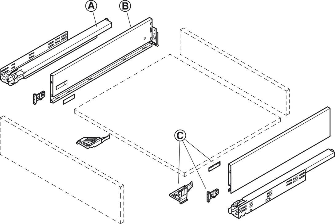 Concealed Drawer Runners, Full Extension, Soft Close, Grass Dynapro, 70 ...