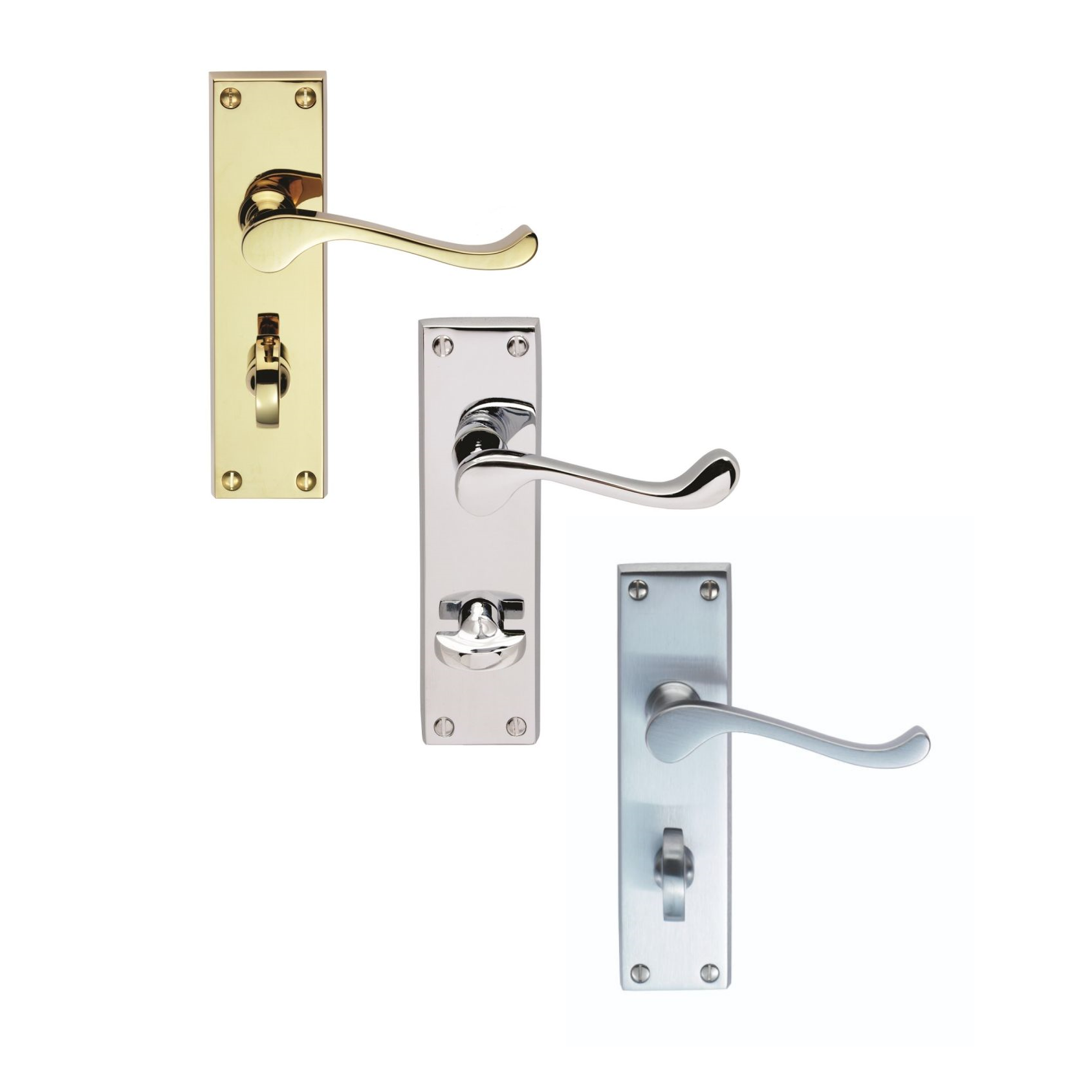 Victorian Scroll, Bathroom Lever Handle On Backplate, Contract Range