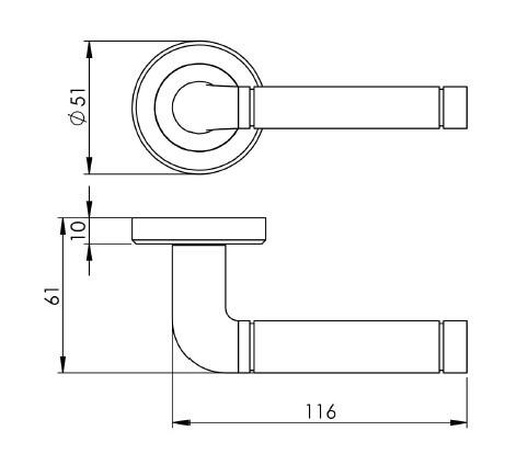 Quaranta Lever Handle On Concealed Fix Round Rose