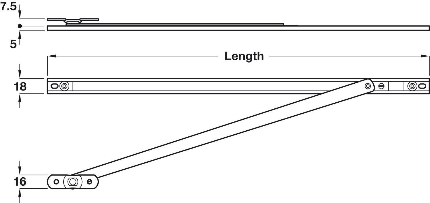 Restrictor Arm, Door And Window, Solid Stainless Steel
