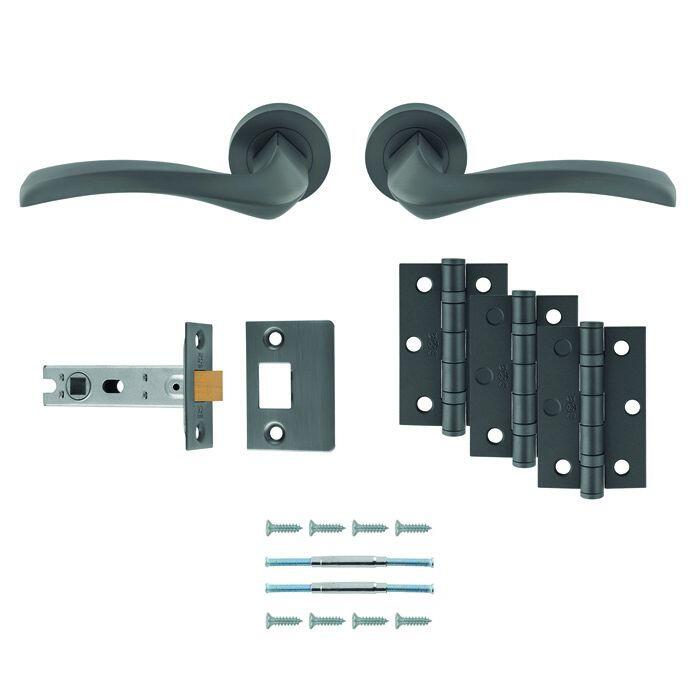 Serozzetta Sines Lever Handle On Round Rose, Latch Door Pack