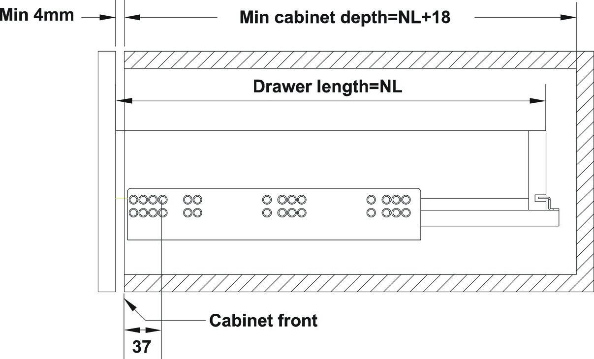 Concealed Drawer Runners, Full Extension, Push To Open With Soft Close ...