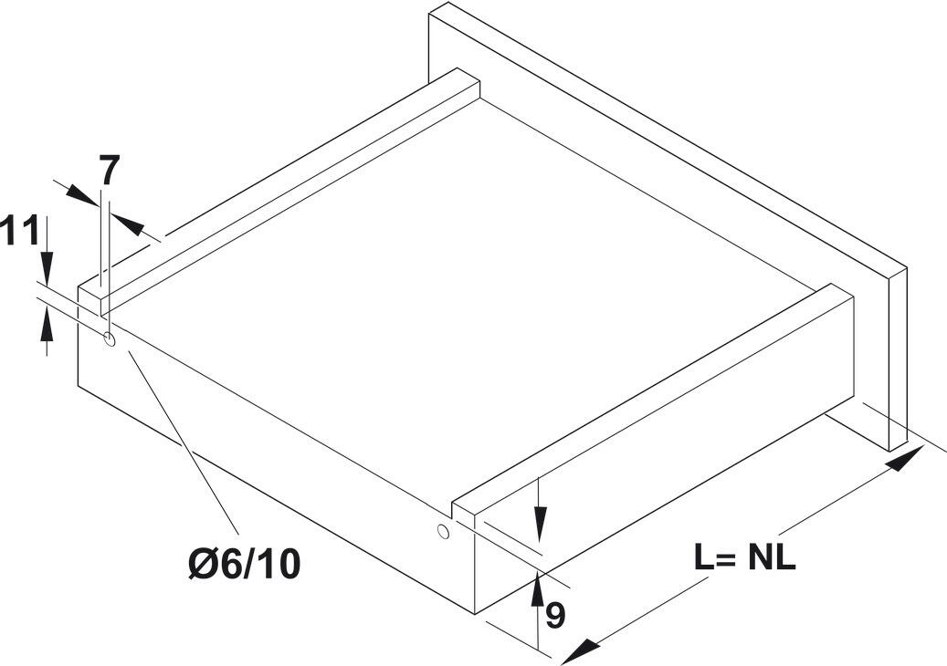 Concealed Drawer Runners, Single Extension, Load Capacity 25 Kg, Hafele ...