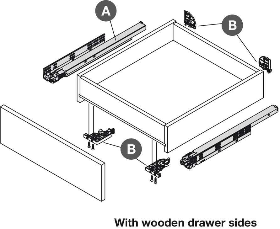 Concealed Drawer Runners, Full Extension, Soft Close, Packed Set With ...