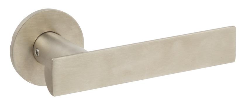 Lever Handles, On Round Roses, 316 Stainless Steel, D Section