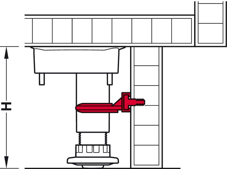 Plinth Clip And Bracket, For Adjustable Plinth Feet, Screw Fixing