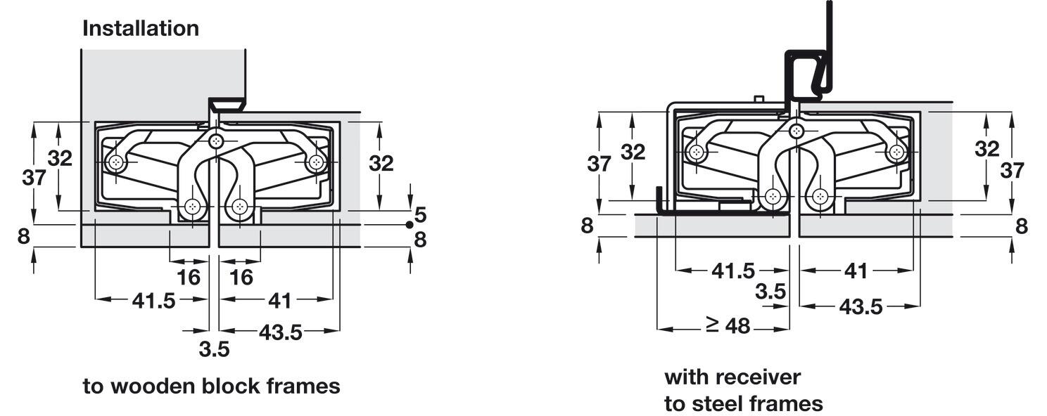 Tectus Te 540 A8 3d Hinge, 180 Deg, Aluminium, Zinc Diecast And Steel