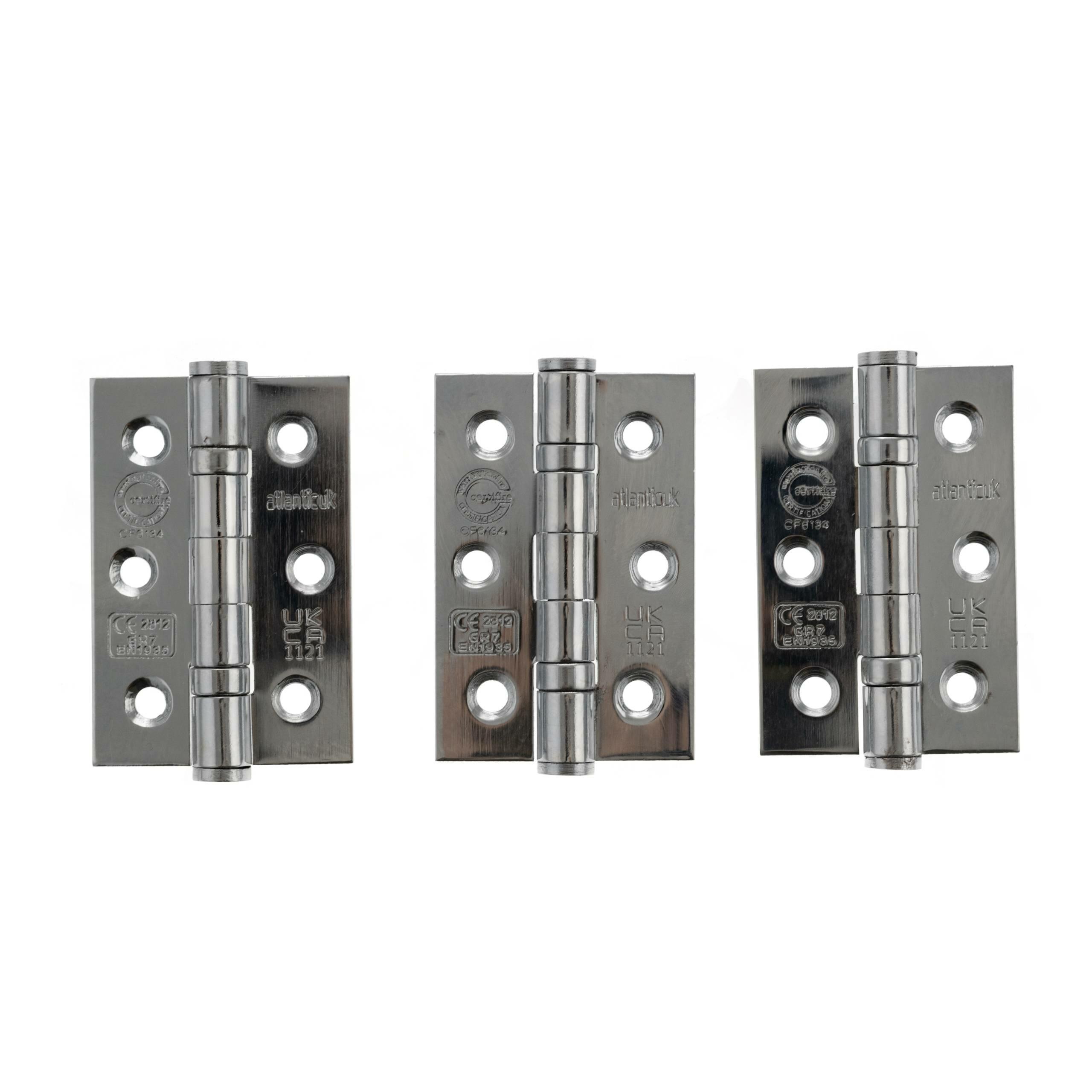 Atlantic Ce Fire Rated Grade 7 Ball Bearing Hinges 3" X 2" X 2mm Set Of 3