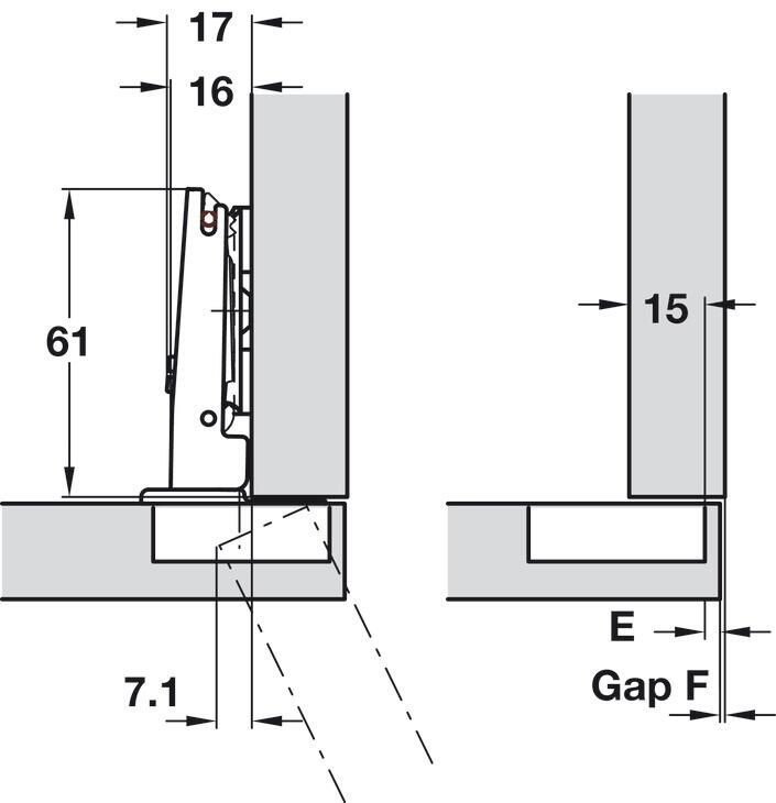 Push Door Hinge, 110 Degree Duomatic, Self Opening, Quick Fitting Arm ...