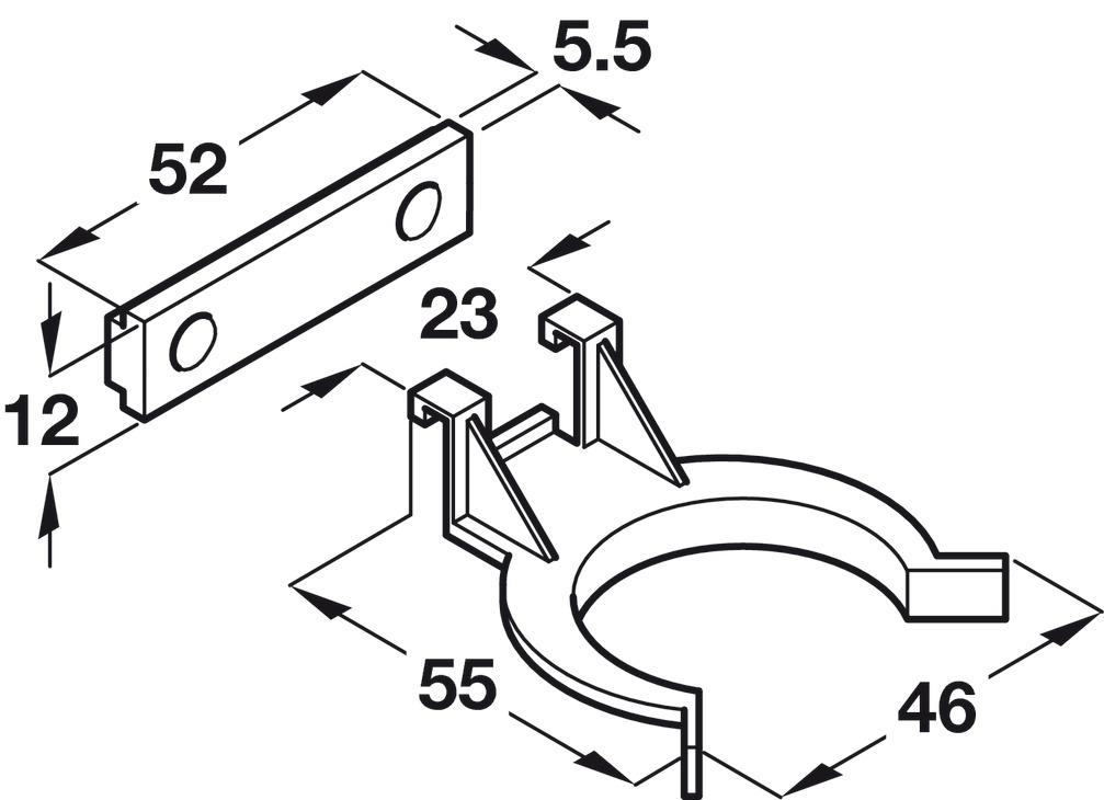 Plinth Panel Clip, With Panel Holder, Pre Mounted
