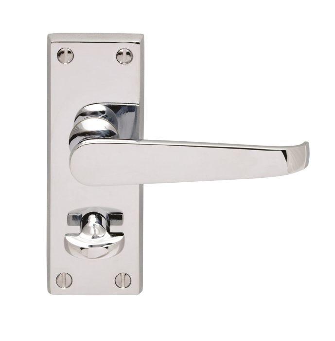Victorian Flat, Privacy Lever Handle On Backplate, Contract Range