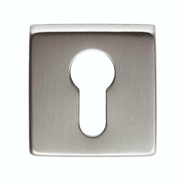 Square Escutcheon, Euro Profile, 50 X 10 Mm, Solid Brass