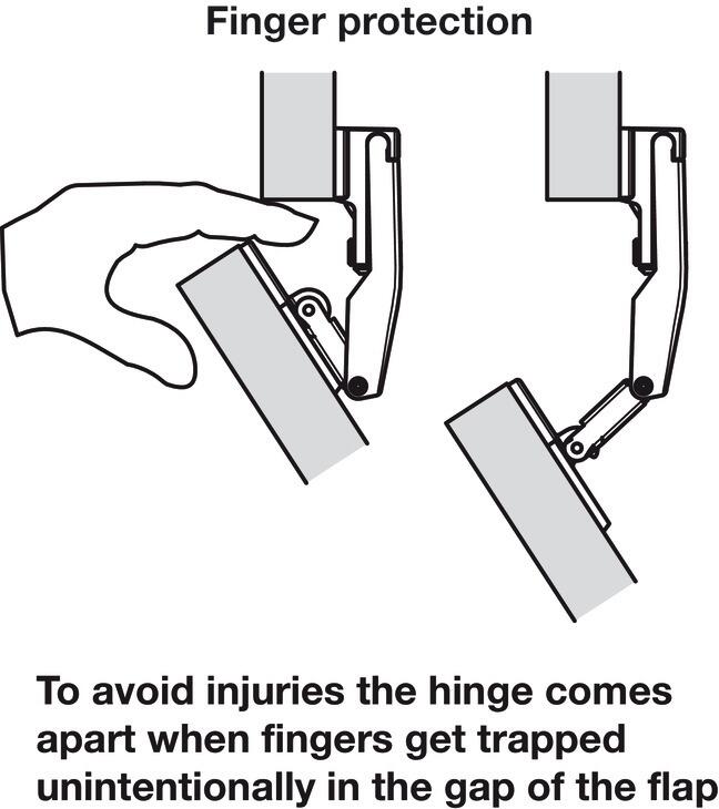 Hafele Free Fold Lift Up Bi-Fold Flap Stay, Complete Set For 700-780 Mm ...