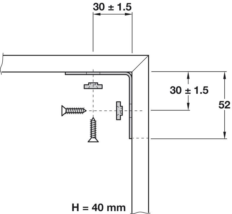 Angle Bracket, 316 L Cubicle Fittings For 13 Mm Board Partitions, Pba