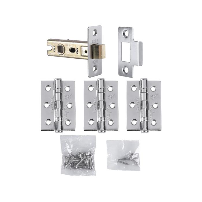 Latch Pack - Pair And Half Hinges & 2.5 Inch Bolt Through Latch
