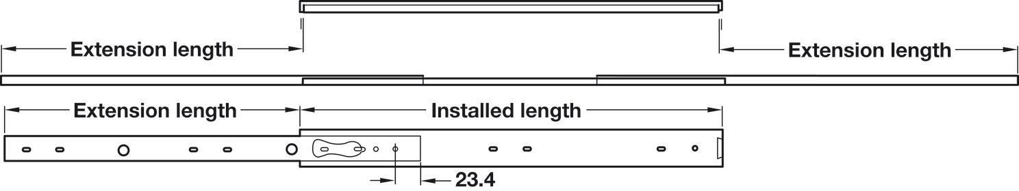 Ball Bearing Drawer Runners, Single Extension, Load Capacity 30-50 Kg ...