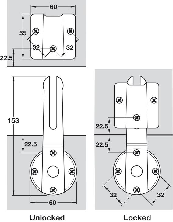Table Connector, For Connecting Separate Table Tops, Steel