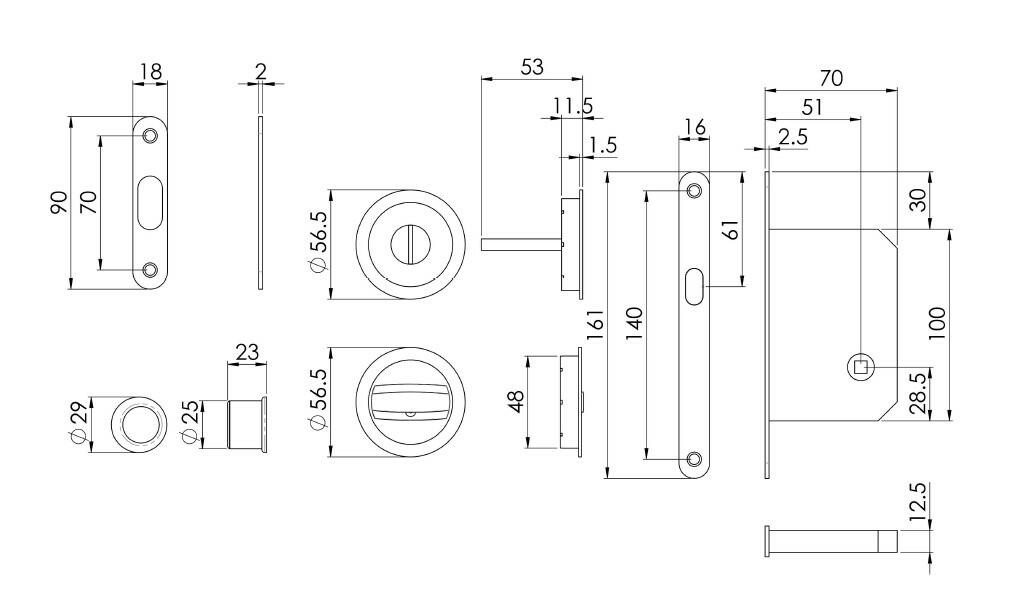 Sliding Door Set On Round Rose