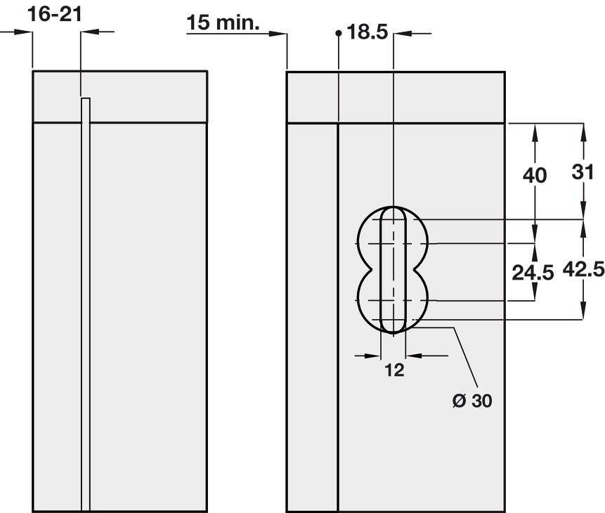 Concealed Cabinet Hanger, Screw Mounting, Libra H1 Unhanded