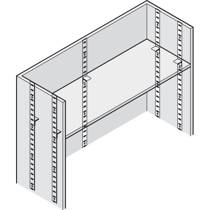 Flat Bookcase Strip, 1829 X 19 X 2 Mm, Flush Fitting, Brass