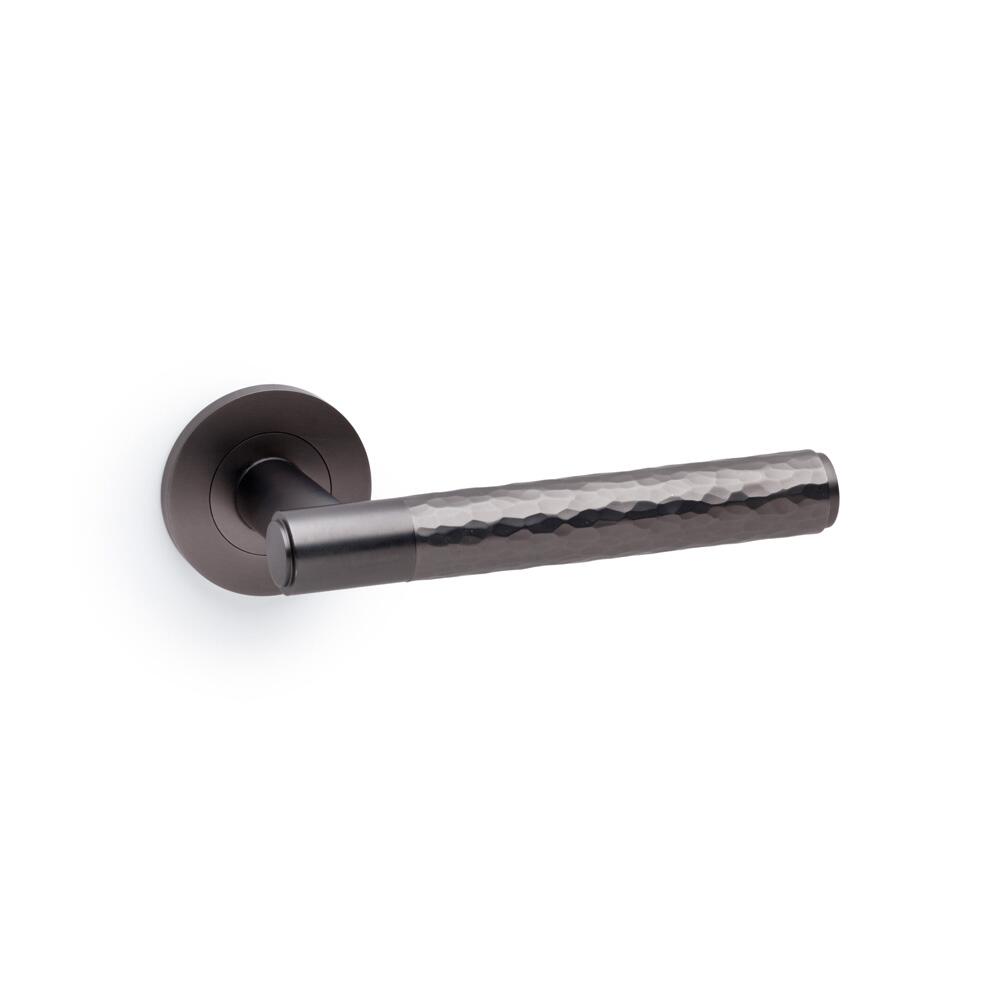 Hammered Spitfire Lever Handle On Round Rose