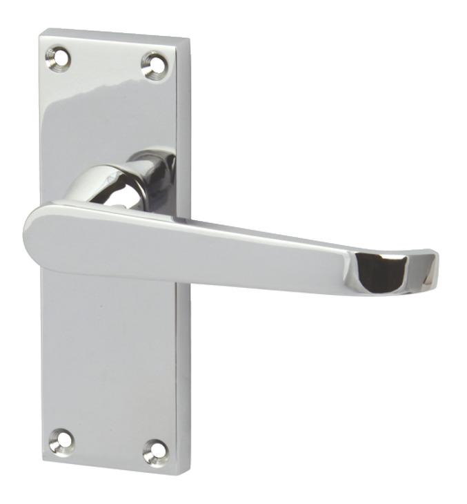 Plain Victorian, Latch Lever Handle On Backplate, Short Plate, Zinc Alloy