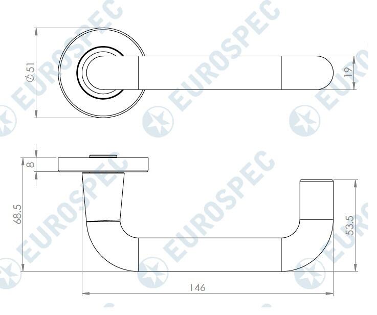 Dda Compliant 19 Mm Safety Lever Handle On Concealed Fix Round Rose ...