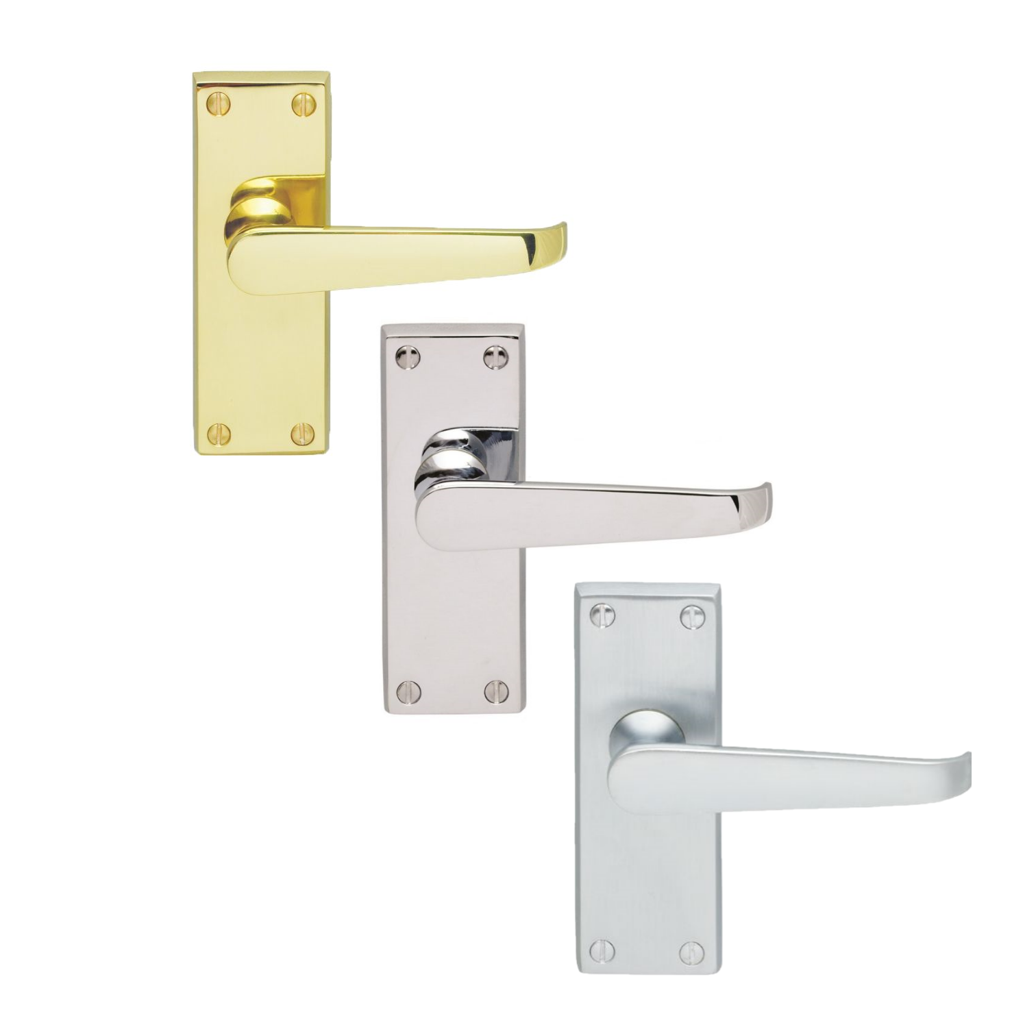 Victorian Flat, Latch Lever Handle On Backplate, Contract Range