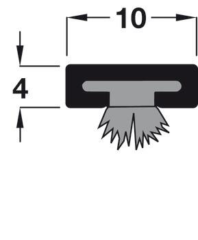 Intumescent Strip, With Brush Seal, Length, 2100 Mm, Depth 4 Mm, Fd 30-60