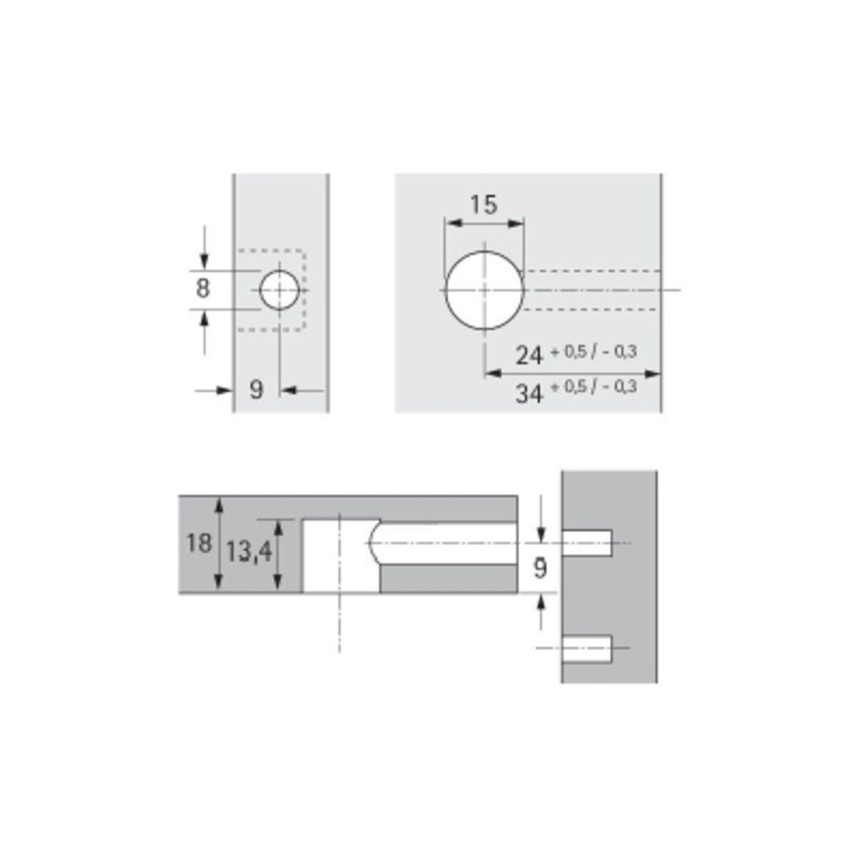 Rastex Connecting Screw In Dowel Twister Du 232 T, 30mm, Bright, Black