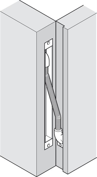 Door Loop, Concealed, Allows Hidden Cable Run Between Door And Frame, Steel
