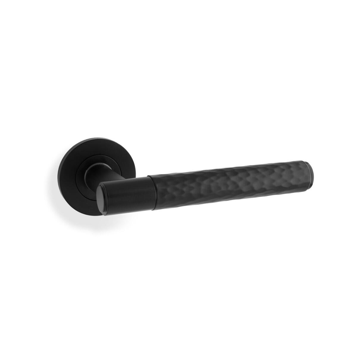 Hammered Spitfire Lever Handle On Round Rose