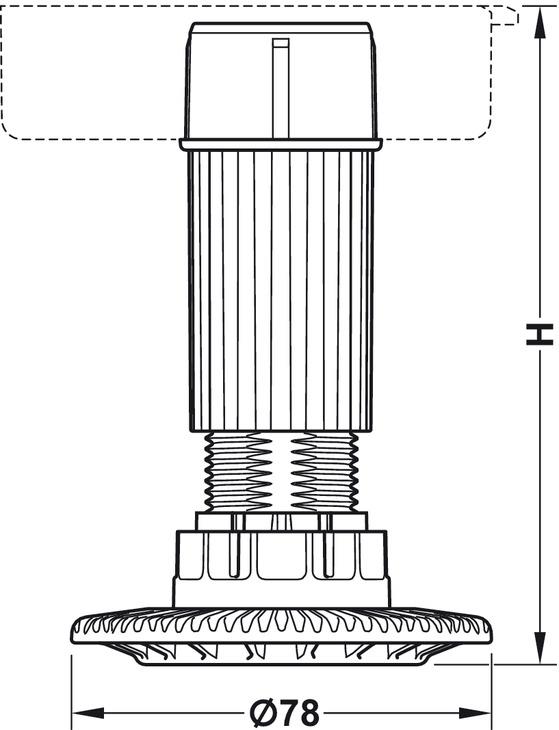 Foot And Shaft Section, For Hafele Axilo 78 Plinth System (100 Pack)