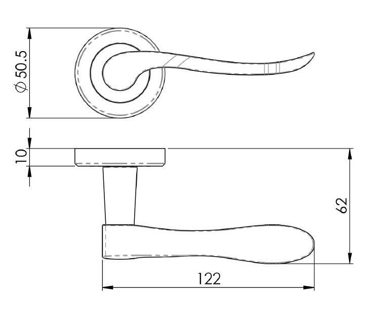 Verdun Lever Handle On Concealed Fix Round Rose