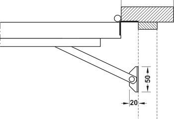 Door Holder, Overhead, Hold-Open Angle 45 Degree To 110 Degree ...