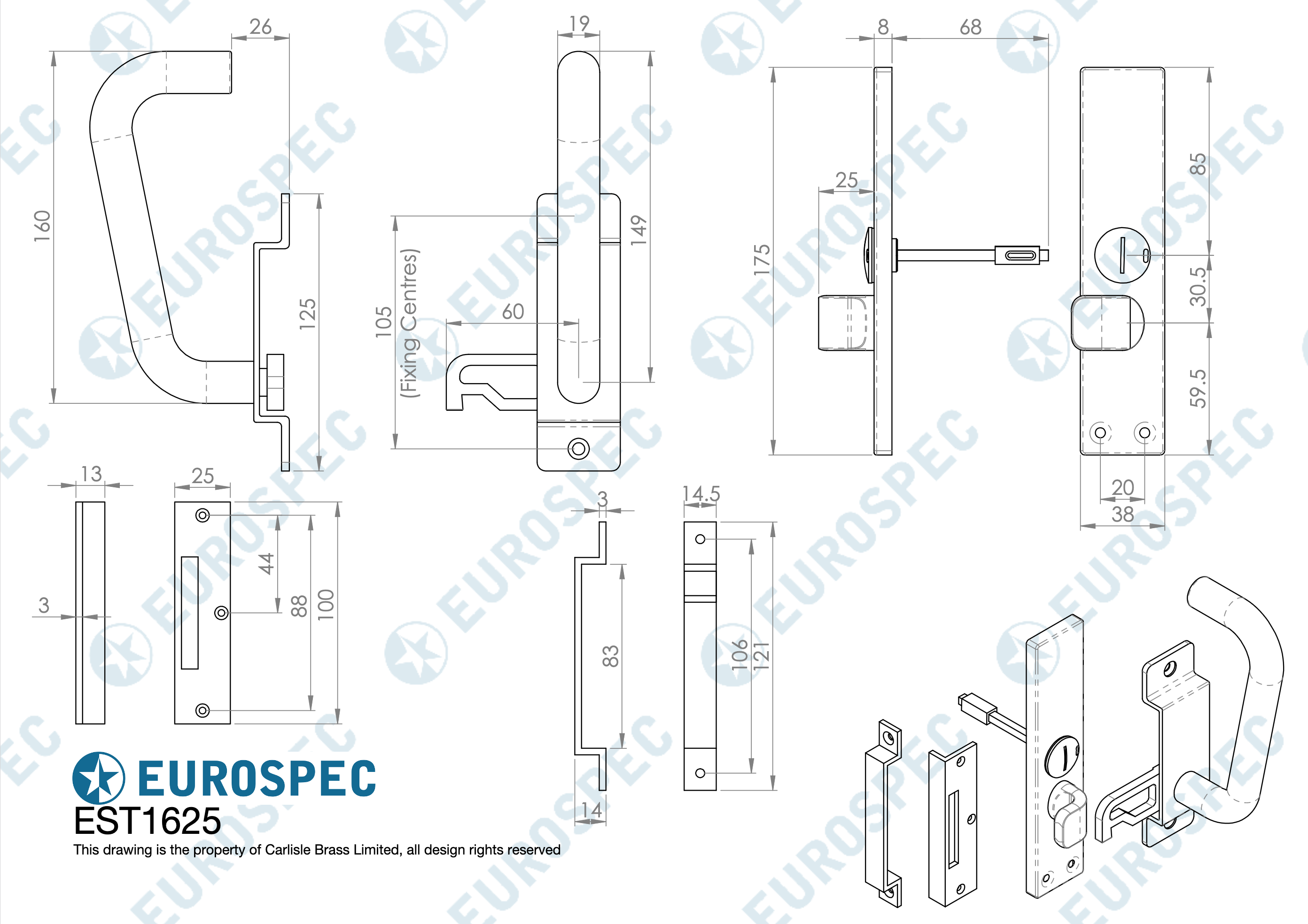 Euro Spec Facility Indicator Set Satin Stainless Steel