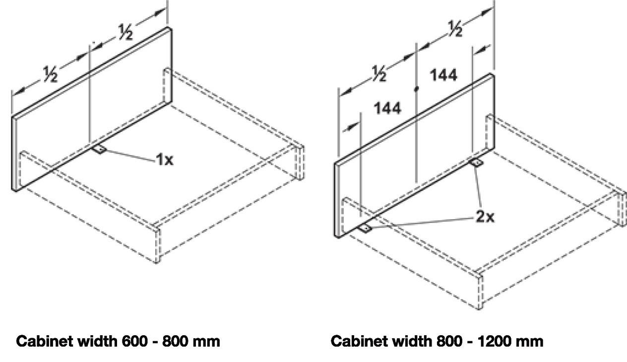 Grass Front Base Connector For Internal Drawer Panel