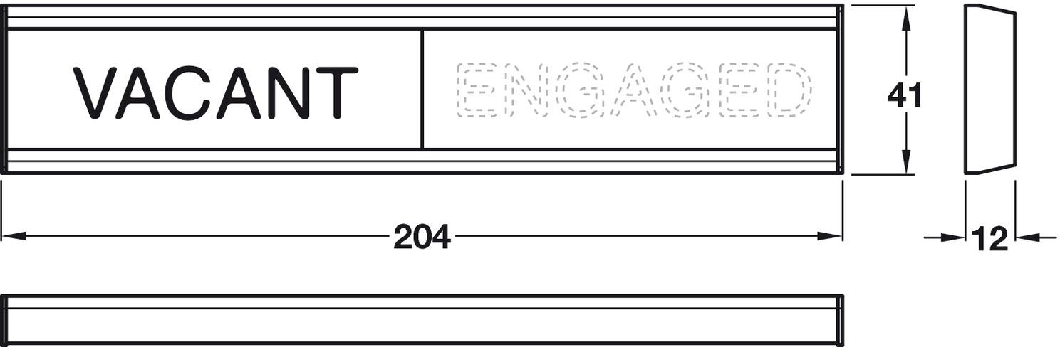 Vacant/Engaged Sign, 204 X 41 Mm, Aluminium
