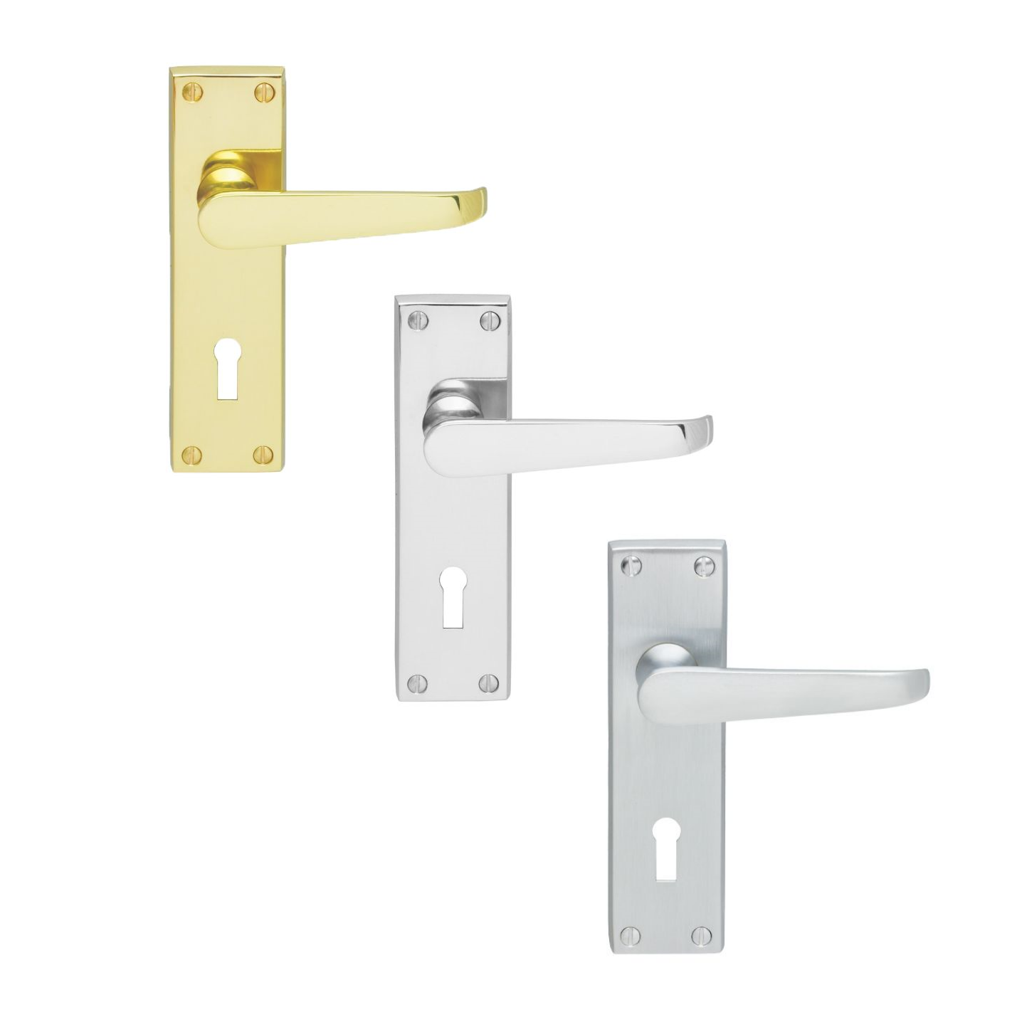 Victorian Flat, Lock Lever Handle On Backplate, Contract Range