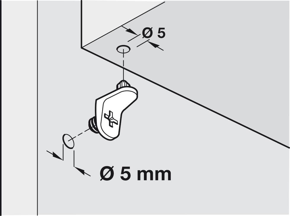 Shelf Support, Plug In, With Thread, For Dia. 5 Mm Hole, For Wooden Shelves
