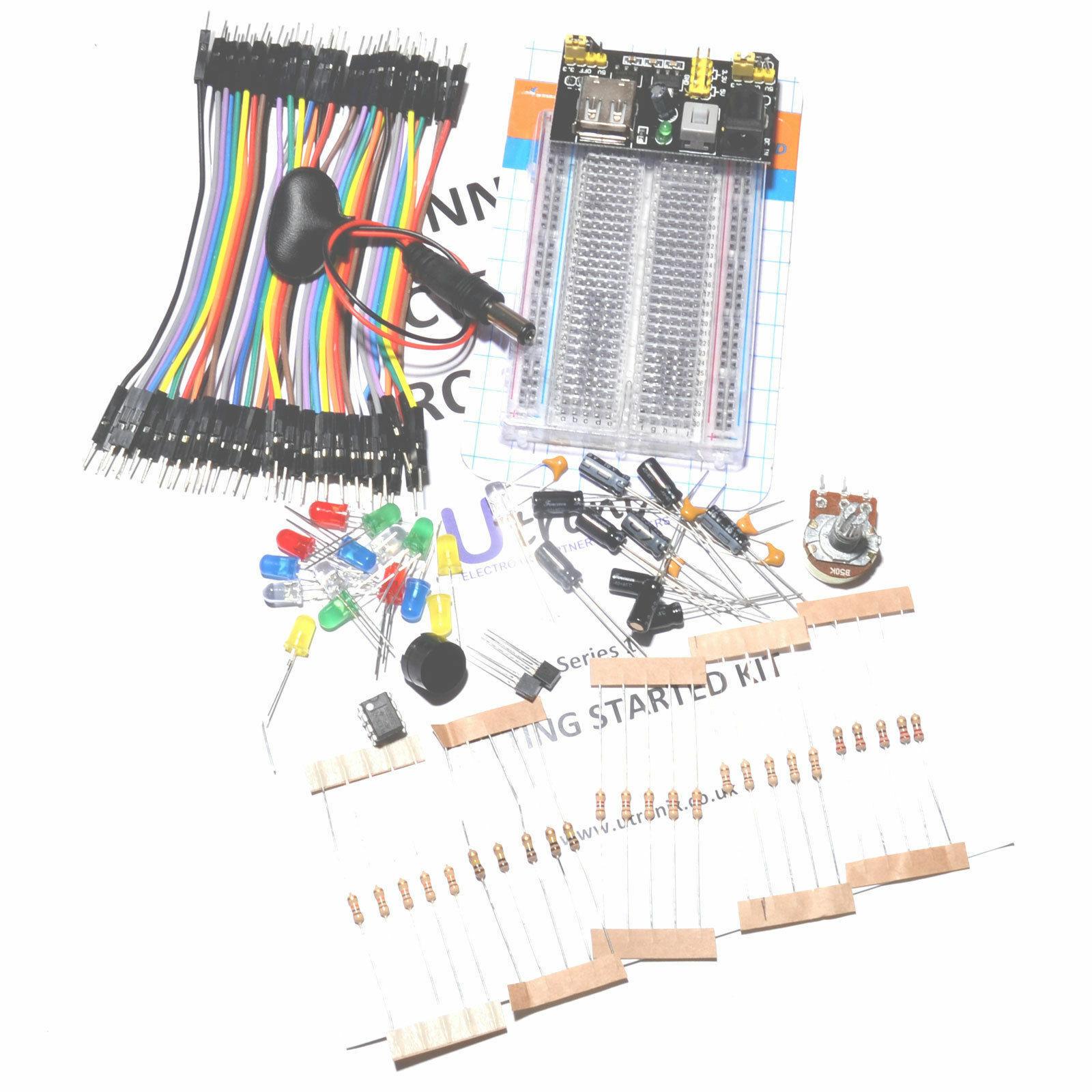 Beginners electronic starter kit including components, & project book ...