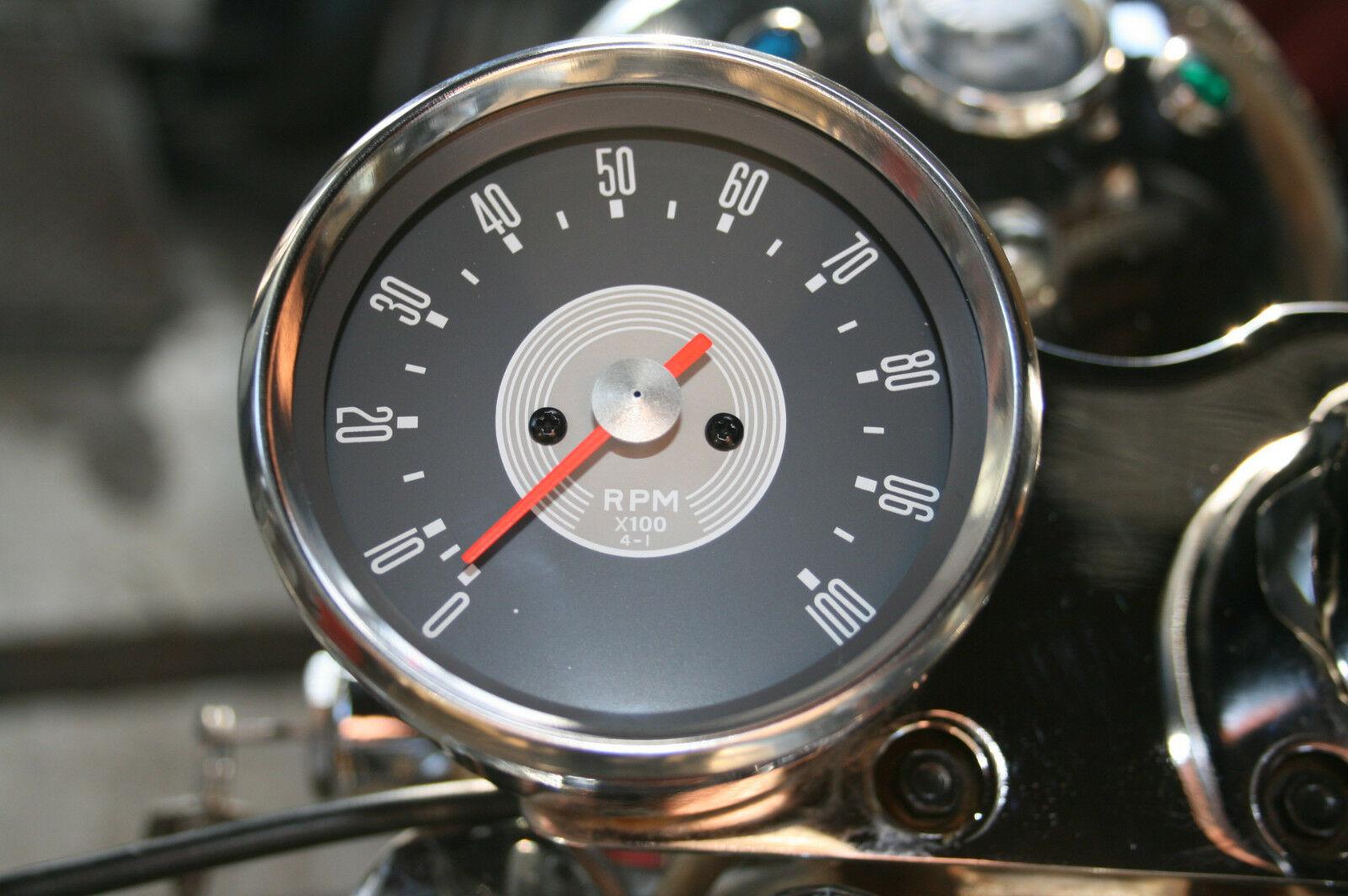 TRIUMPH T120 TR6 UNIT 650 REV COUNTER TACHO 4:1 SMITHS REPLICA GREY FACE