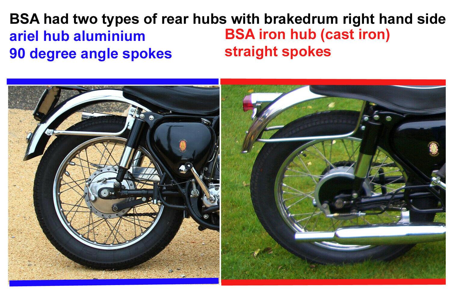 42-7030 BSA A7 A10 REAR BRAKE CABLE WITH ARIEL FULL WIDTH HUB B31 B33 ...