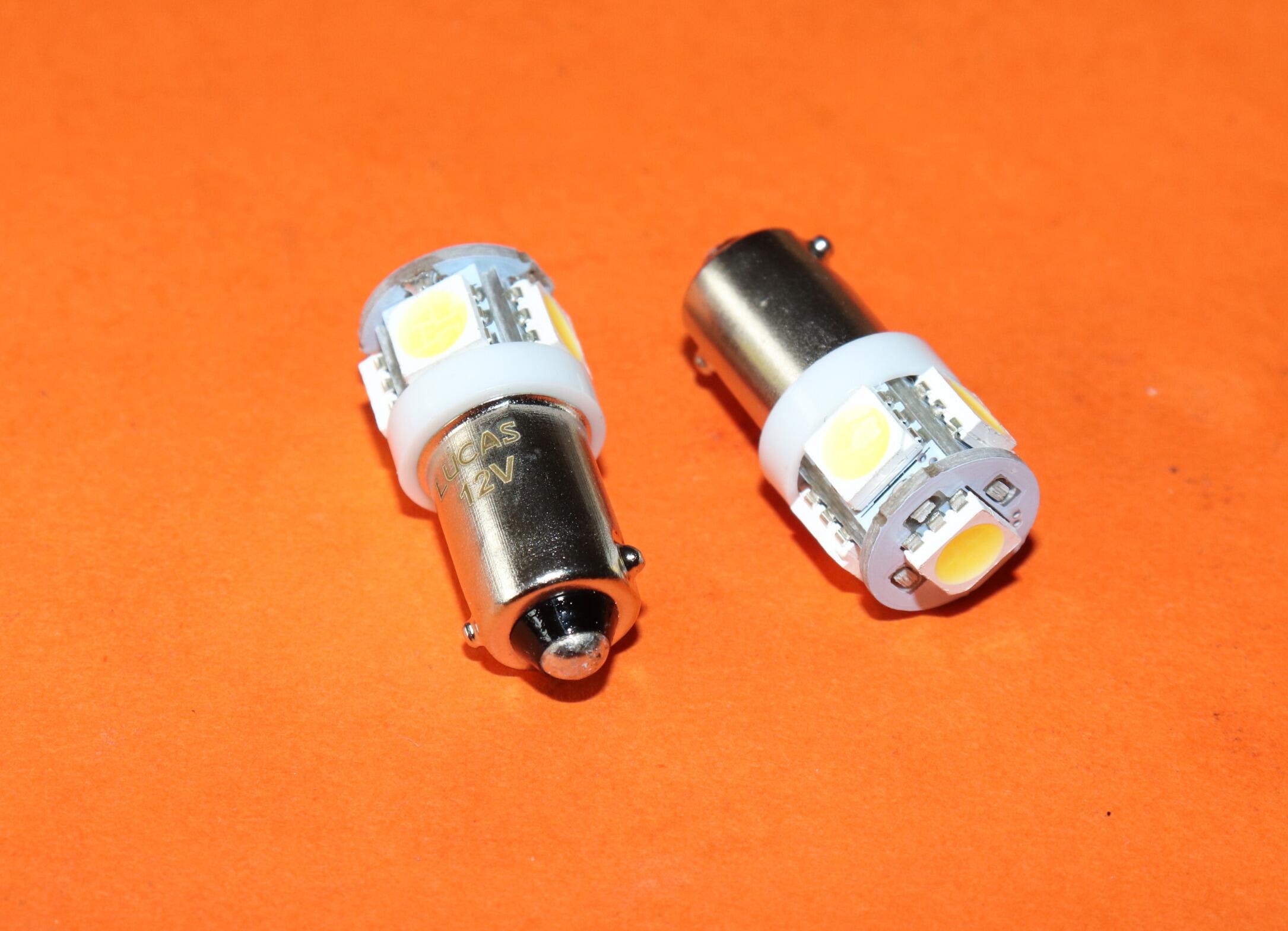 TRIUMPH NORTON BSA LUCAS 12V BA9S PILOT INSTRUMENT LED BULBS POZ OR NEG ...
