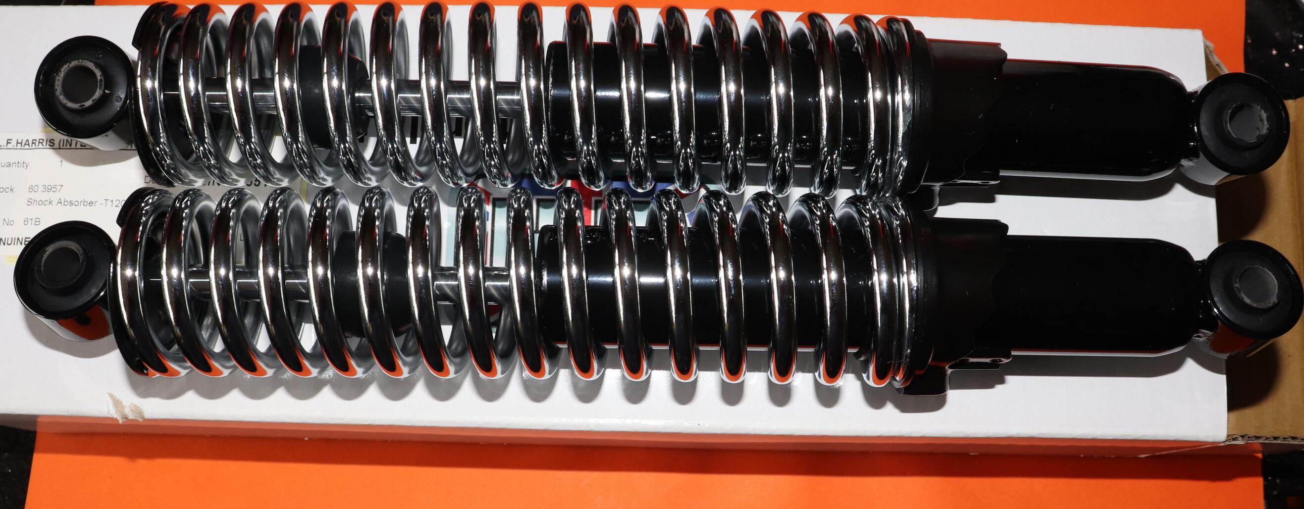 60-3957 TRIUMPH T120 T140 TR7 T150 BSA A65 PAIR 12.4" SHOCK ABSORBERS