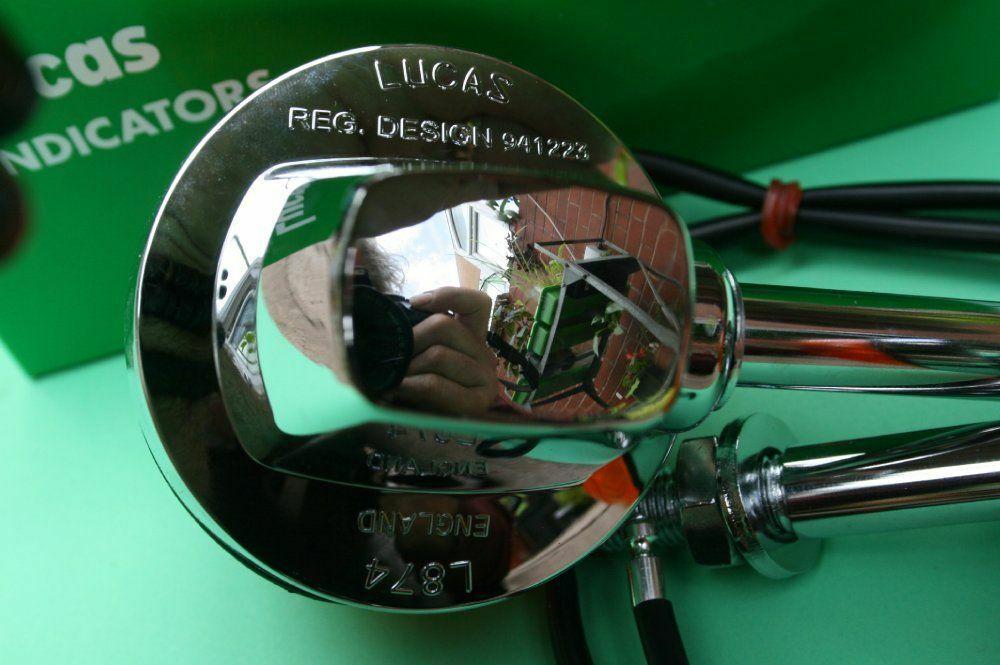 GENUINE LUCAS L874 INDICATORS 540575567 A PAIR LONG STEM TRIUMPH NORTON BSA