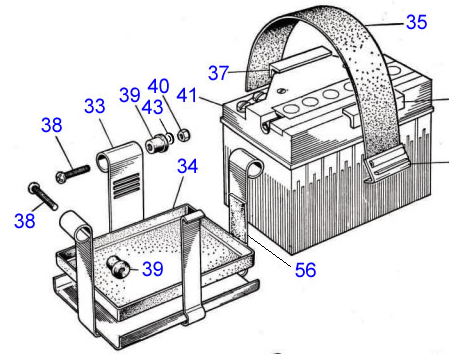 BSA A65 TRIUMPH OIF T120 T140 BATTERY MOUNTING RUBBER KIT 1971-85 82-6039