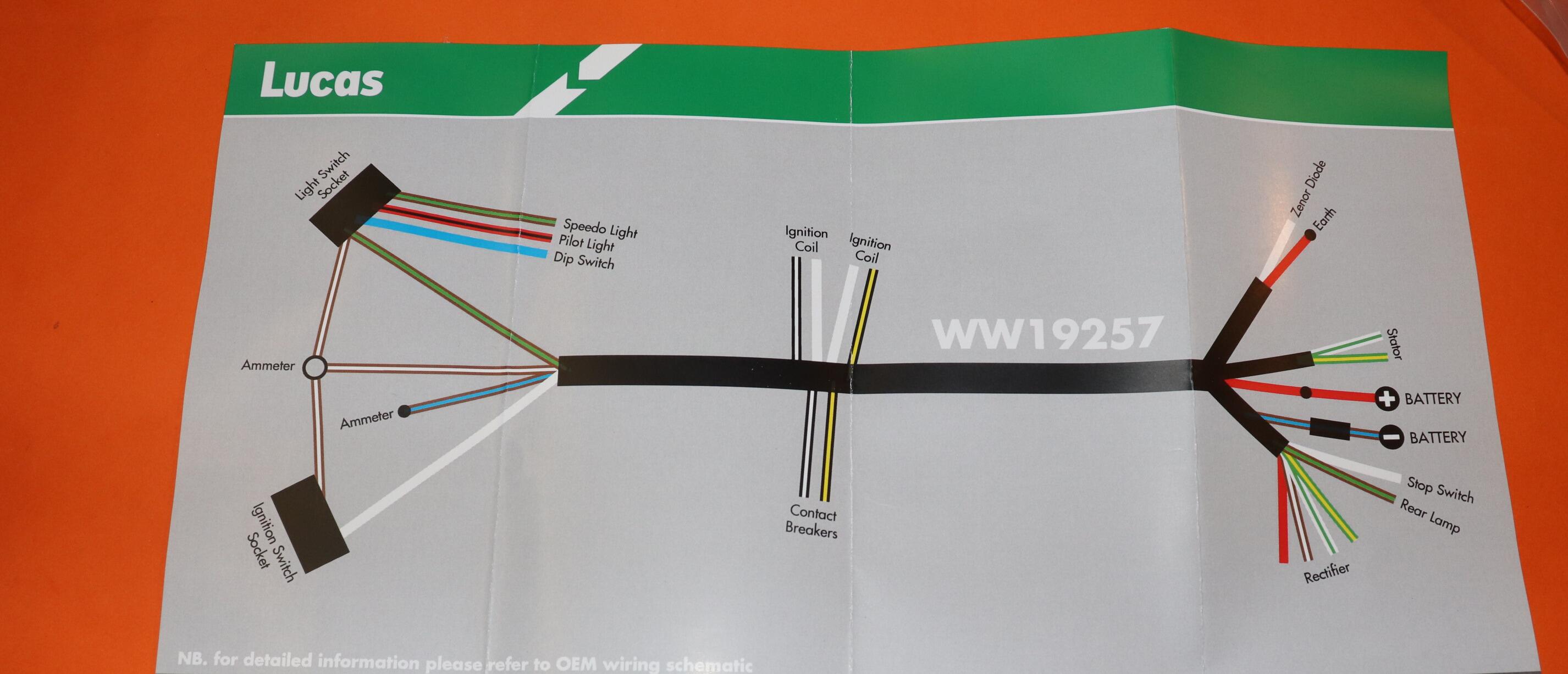 TRIUMPH 3TA 5TA WIRING LOOM NACELLE WITH 88SA IGN AND LIGHT SWITCHES ...